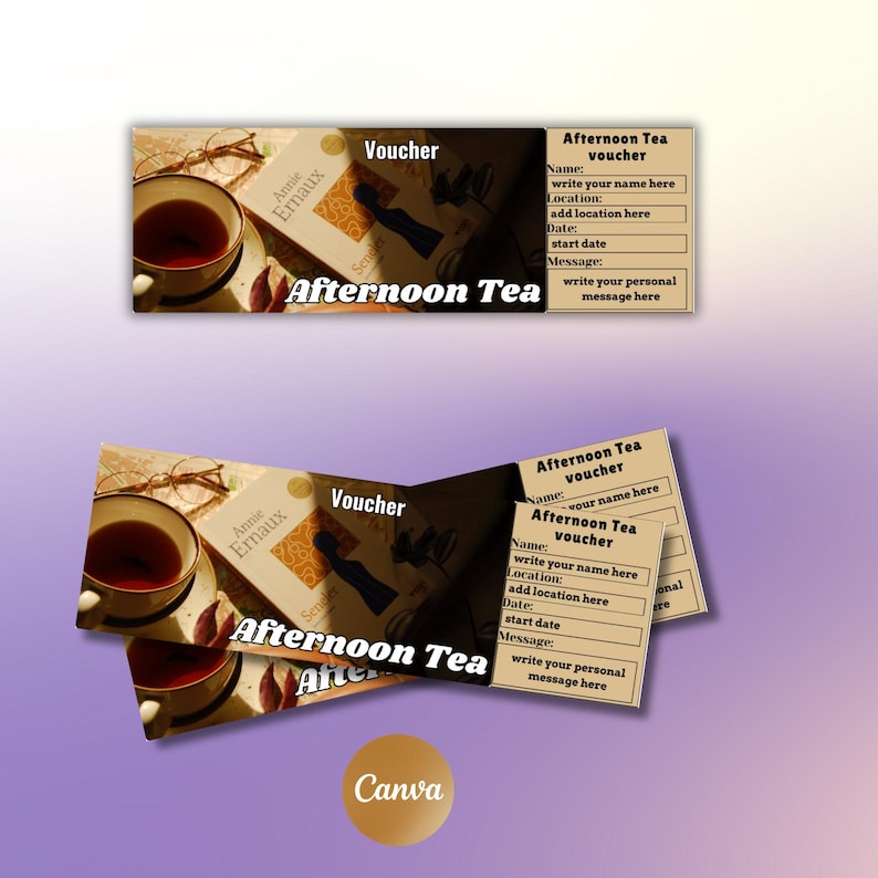 Editable Afternoon Tea Voucher Template | Printable Gift Voucher for ...