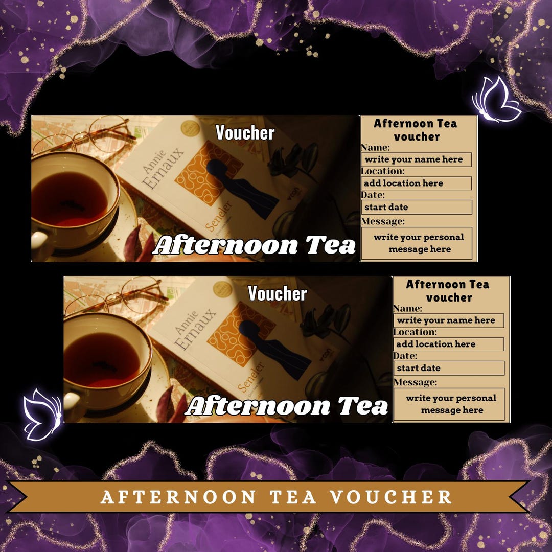 Editable Afternoon Tea Voucher Template | Printable Gift Voucher for ...
