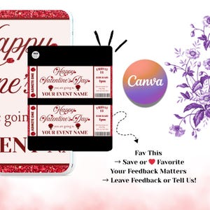 Editable Valentine's Day Ticket Template, Valentine Coupon & Surprise ...