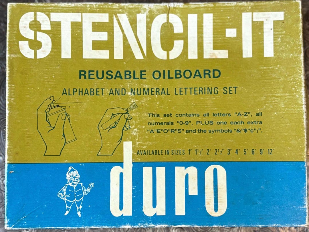 Vintage Duro Stencil-it Alphabet and Numbers Set IOB - Etsy