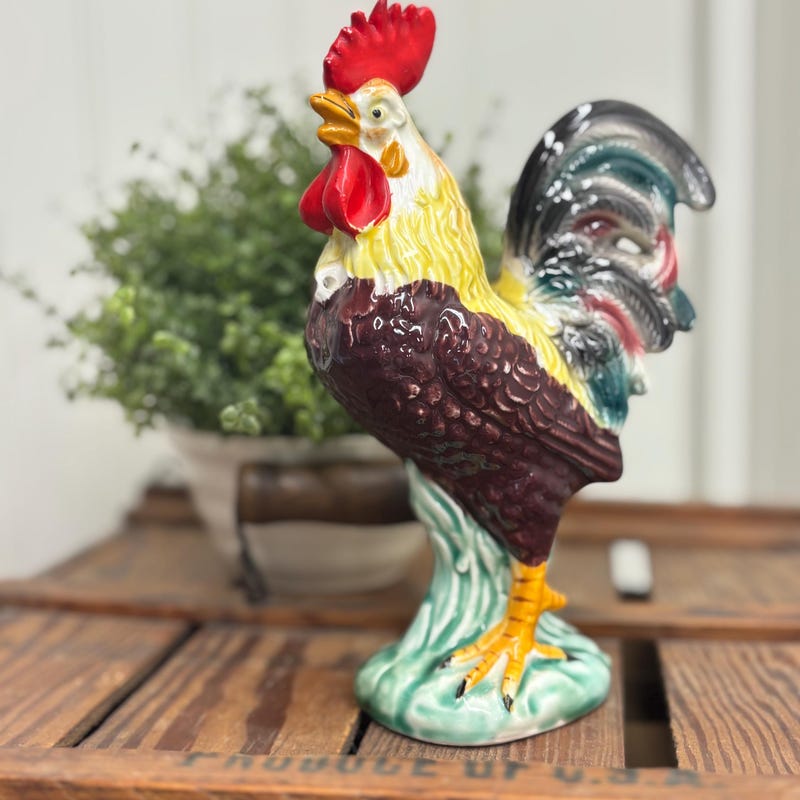 Rooster Ceramic Figurine - Etsy