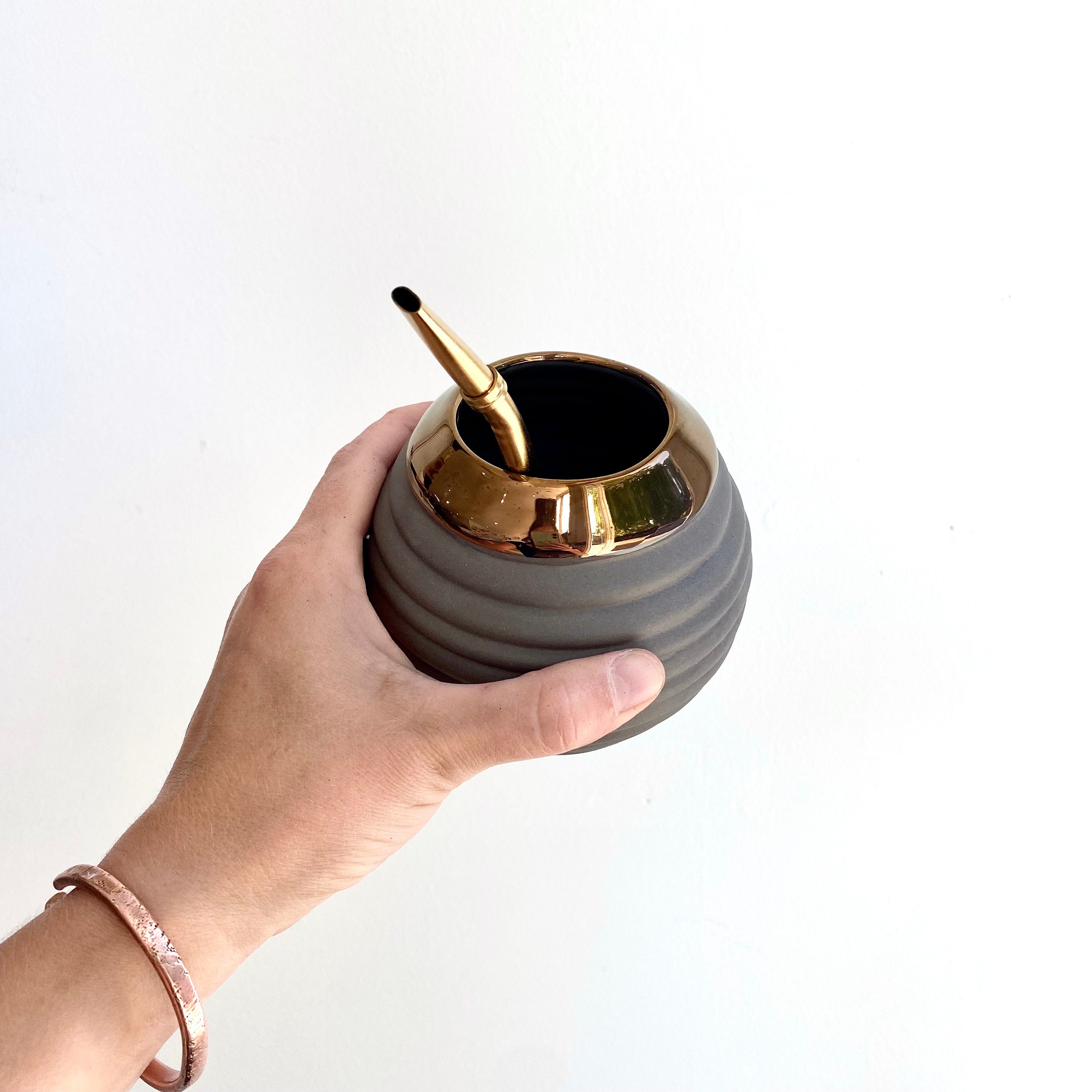 Handmade Yerba Mate Cup Ceramic Mate Mug in Matte Grey - Etsy UK