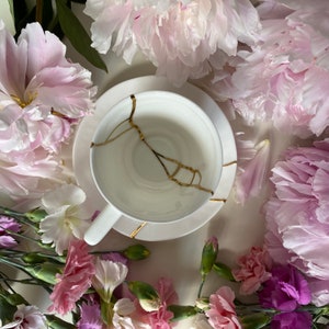 Kintsugi Cup and Saucer, Handmade Coffee Cup, Mother's Day Gift - Etsy
