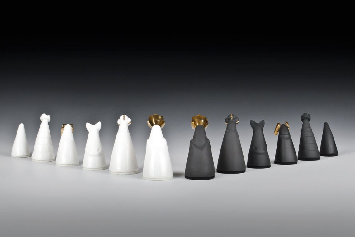 Contemporary Chess Set, Handmade Porcelain Chess, Ceramic Chess Set ...