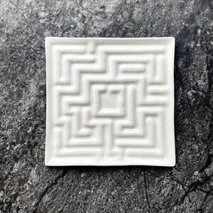 Handmade Bone China Olive Oil Dipping Plate: Maze Ceramic Dish - Etsy