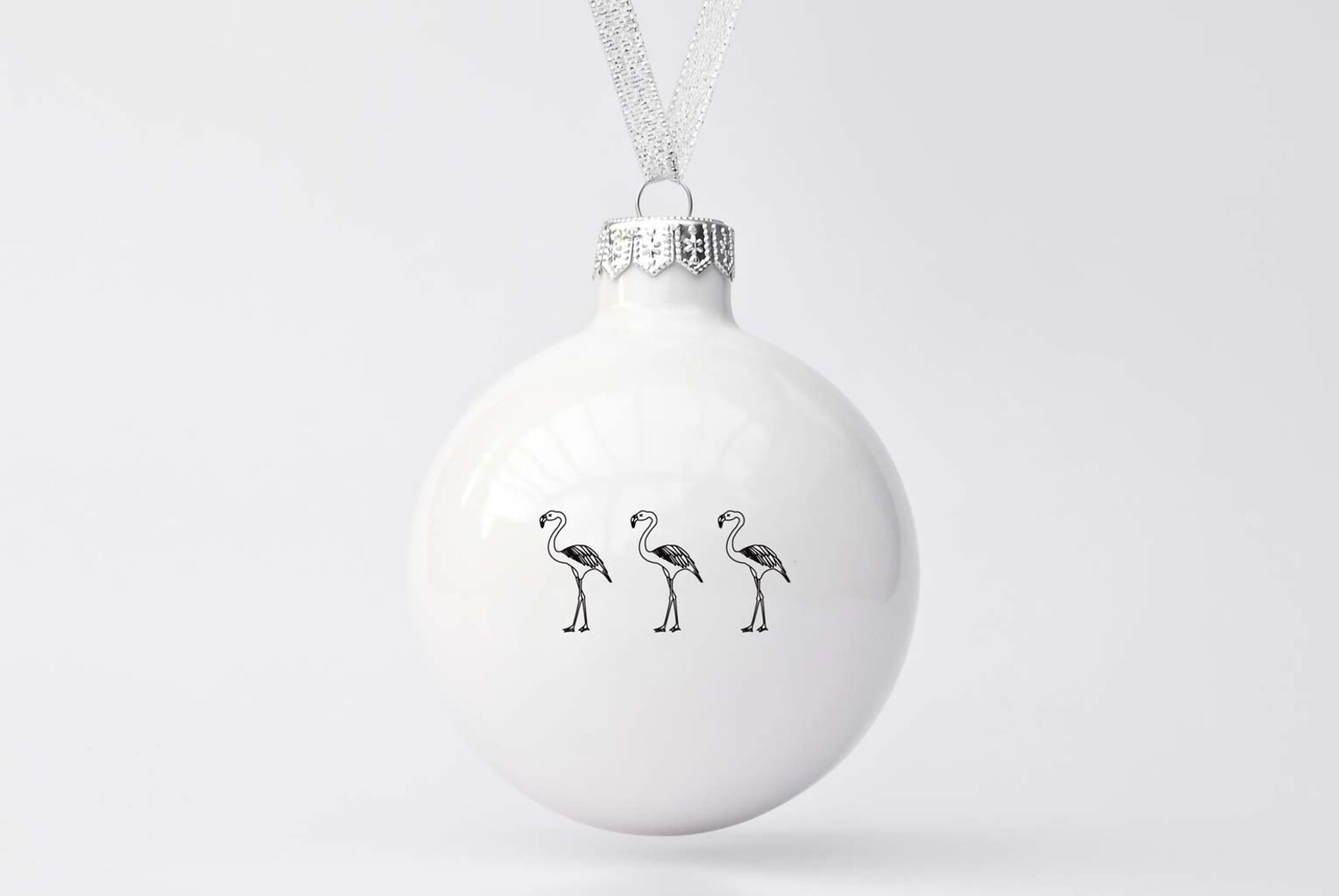 Flamingo Parade Christmas Bauble: Handmade Earthenware Ornament - Etsy