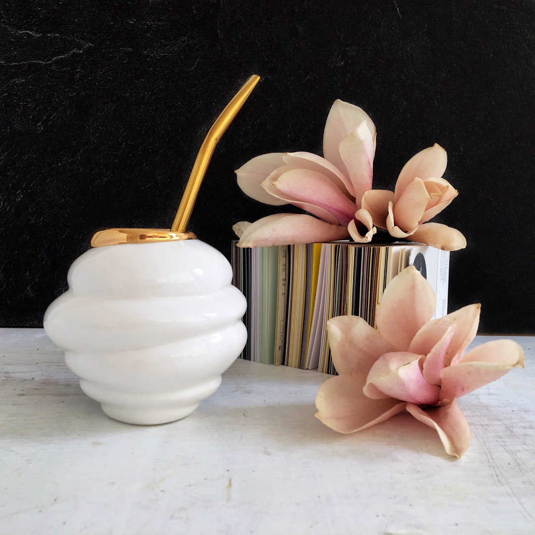 Handmade Bone China Yerba Mate Gourd: Gold Rim Mug - Etsy