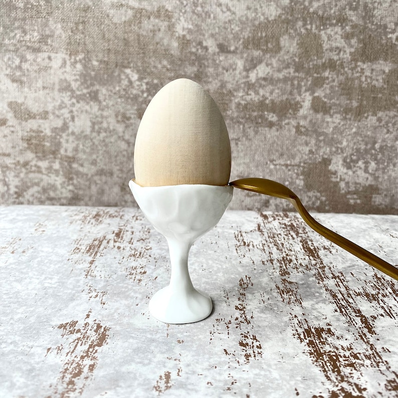 Handmade Porcelain Egg Cup With Feet Plated With Real Gold - Etsy