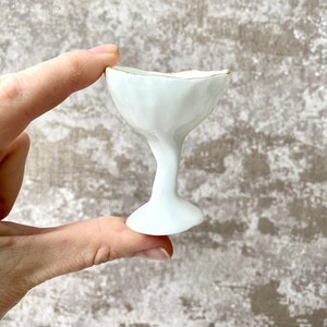 Handmade Porcelain Egg Cup With Feet Plated With Real Gold - Etsy