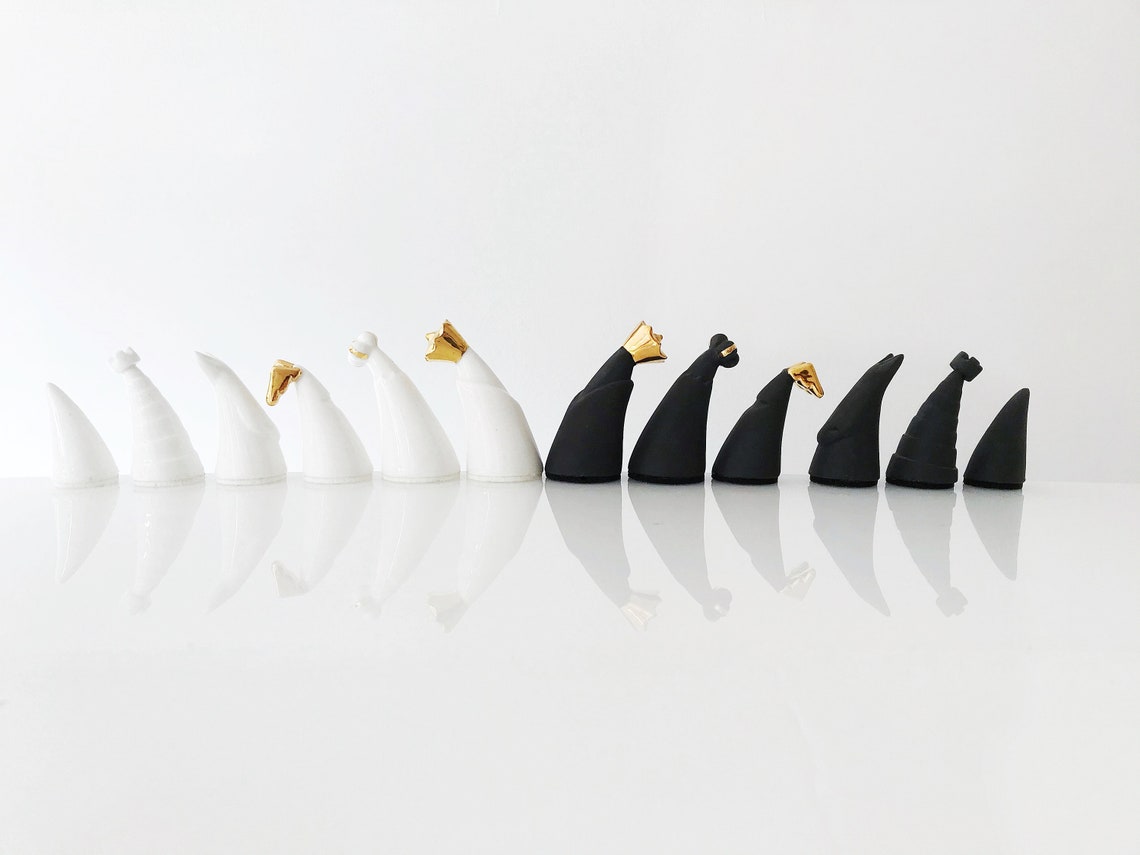 Contemporary Chess Set, Handmade Porcelain Chess, Ceramic Chess Set ...