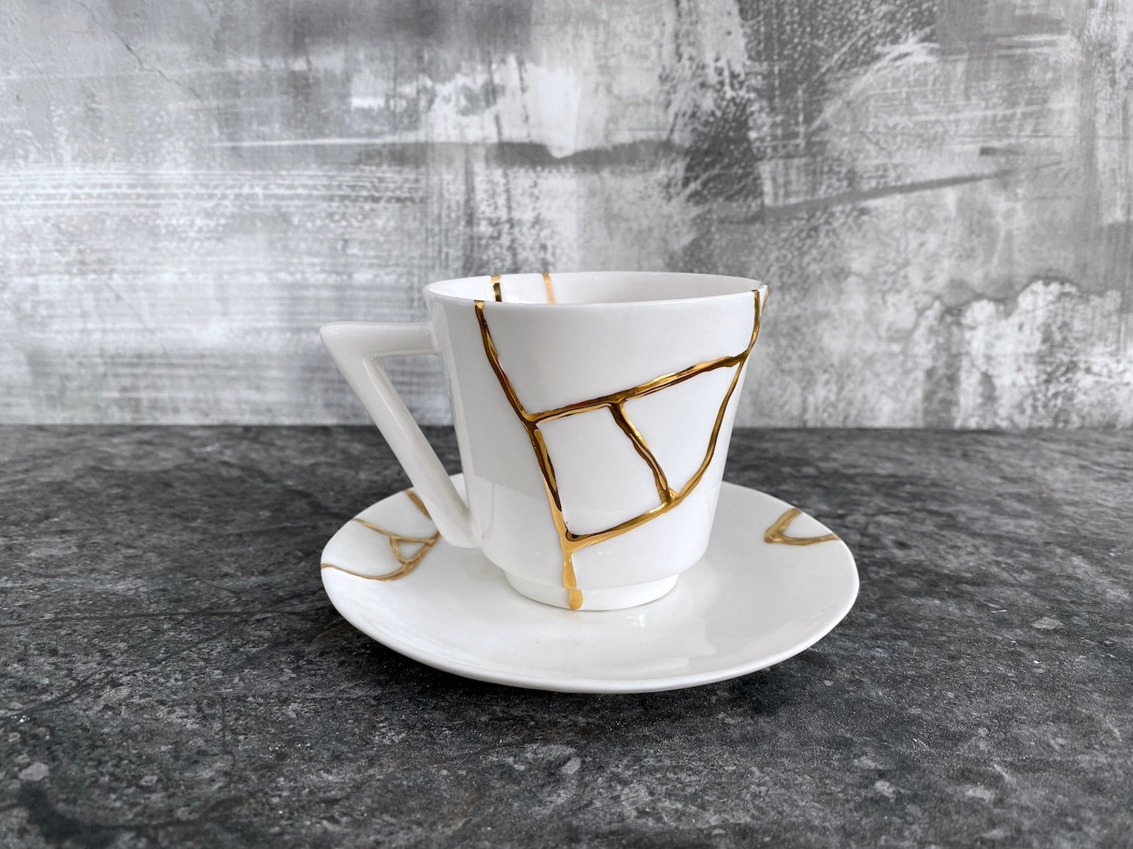 Kintsugi Cup and Saucer, Handmade Coffee Cup, Mother's Day Gift - Etsy