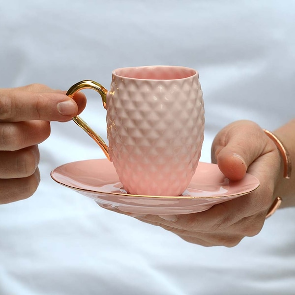 Pink Coffee Cup - Etsy