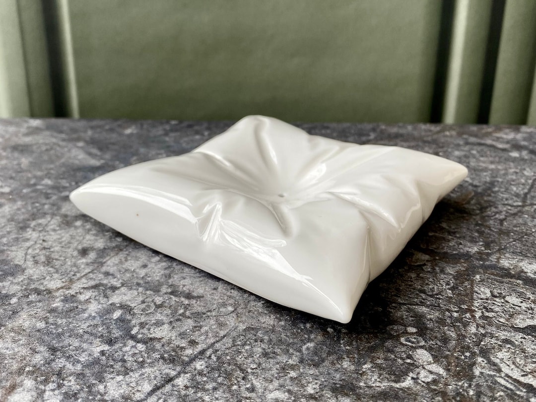 White Ceramic Soap Dish Porcelain Cushion - Etsy