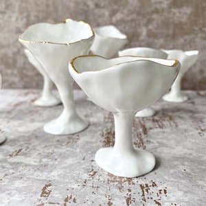 Handmade Porcelain Egg Cup With Feet Plated With Real Gold - Etsy