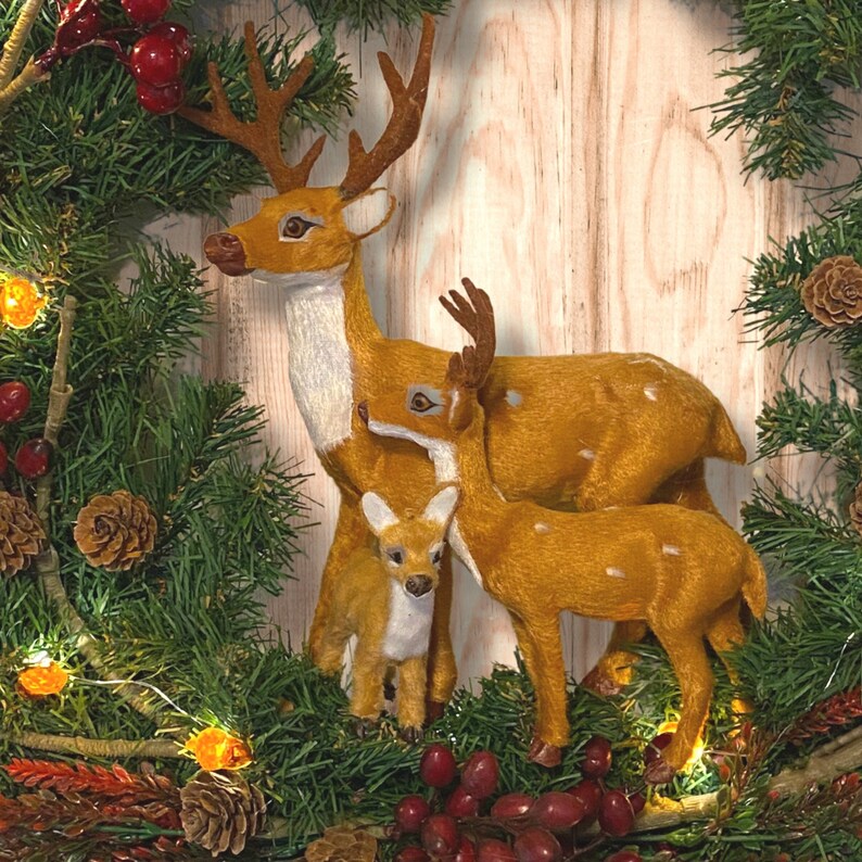 Lighted Deer Stag Woodland Wreath - Etsy
