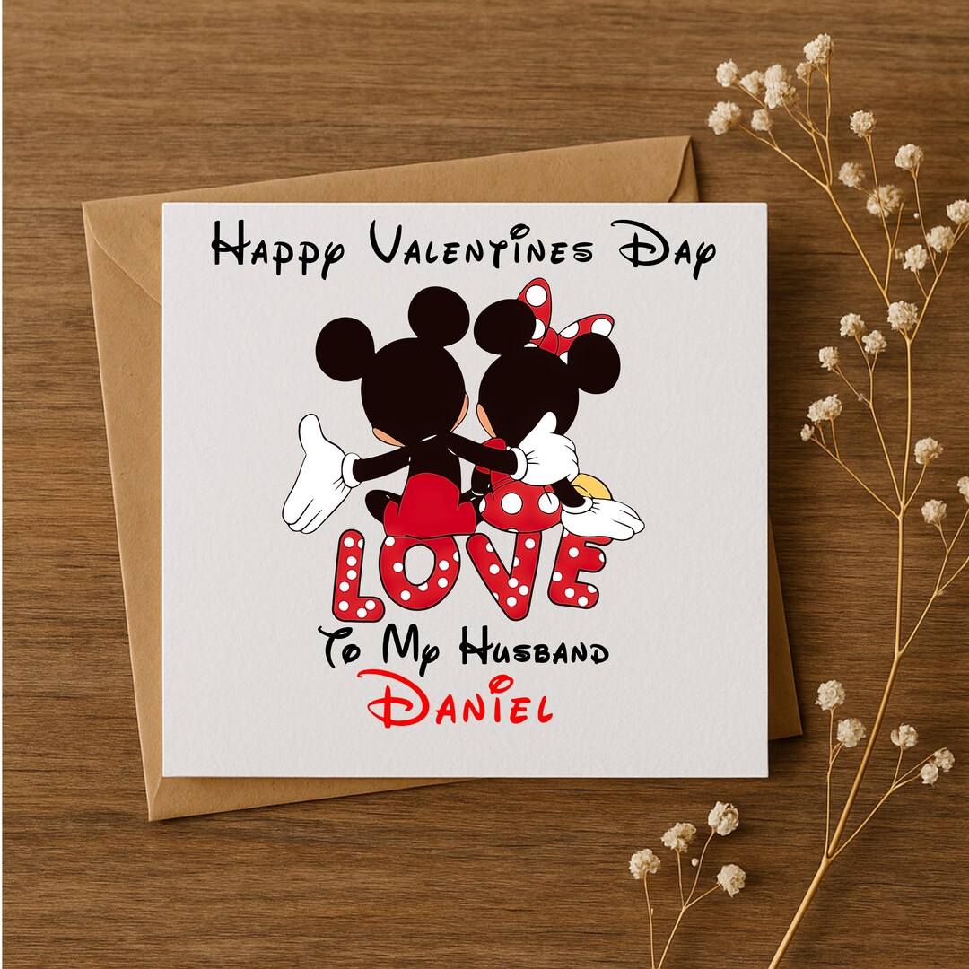 Disney Inspired Valentine’s Card – Mickey & Minnie Love Design ...