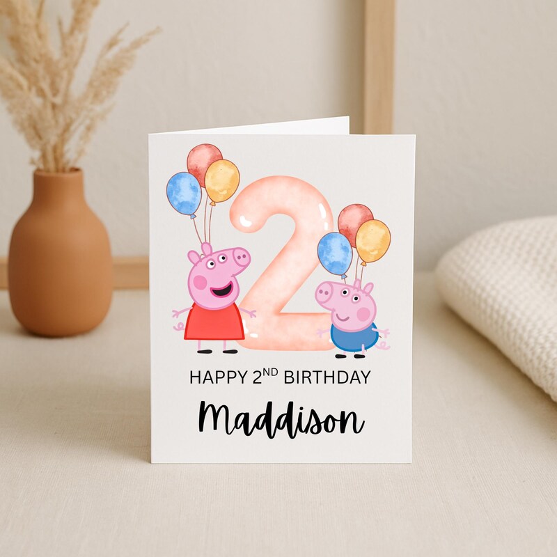 Peppa Pig Card - Etsy