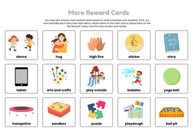 Printable Token Board and Reward Menu for Classroom Behavior Management ...
