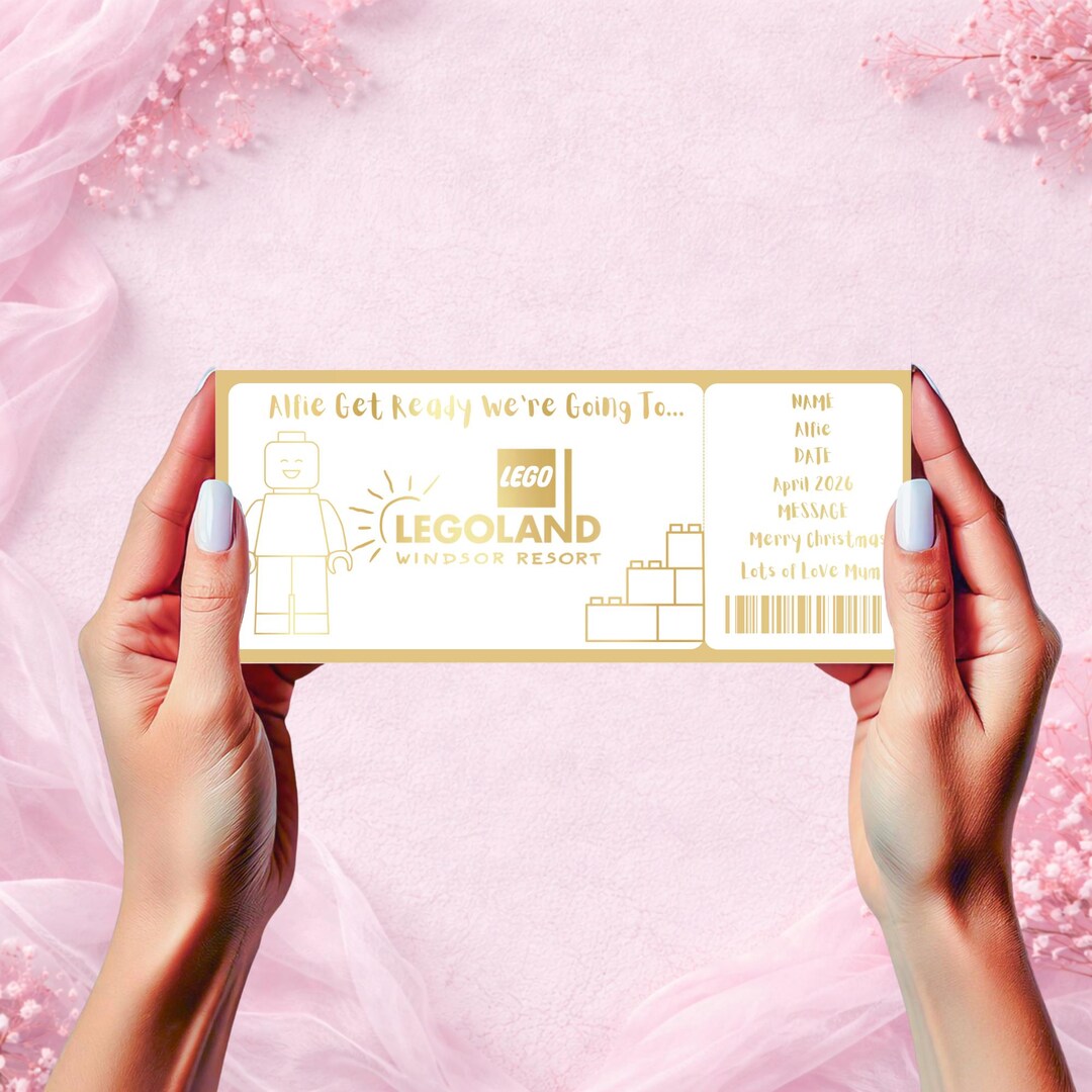 Custom LEGOLAND Ticket • Foiled Theme Park Surprise • Kids Day Out ...