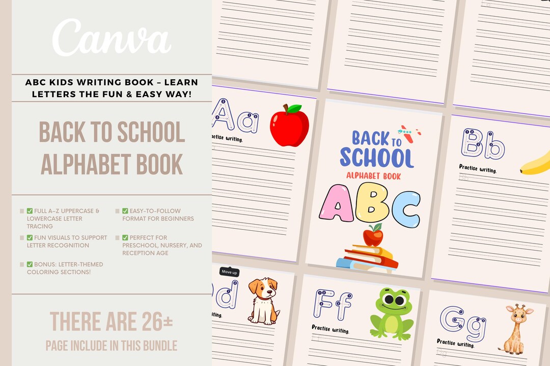 ABC Kids Writing Book – Learn Letters the Fun & Easy Way! - Etsy