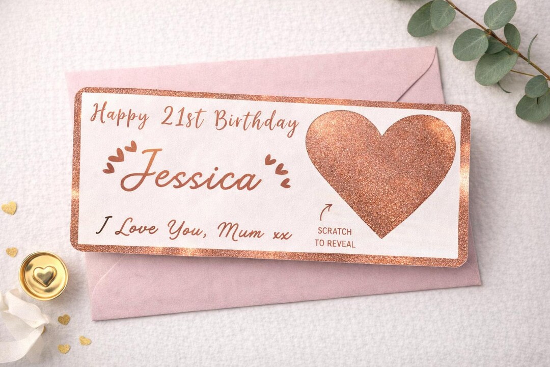 Personalised Scratch off Birthday Card – Custom Foiled Birthday Ticket ...