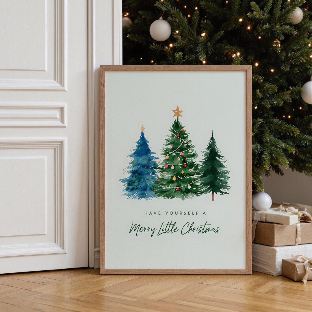 Merry Christmas Trees Poster – Festive Holiday Home Decor - Etsy