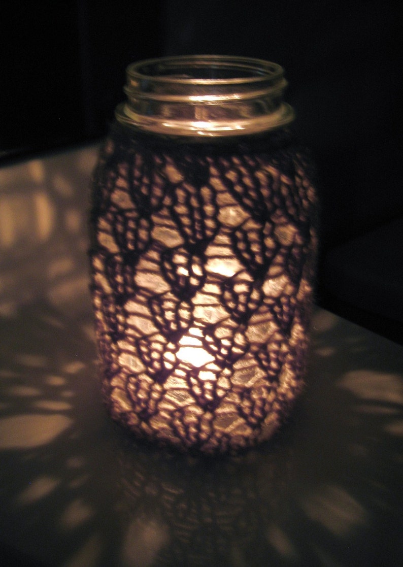 PDF Knitting Pattern - Lace Knit Mason Jar Centerpieces - DIY Tutorial ...