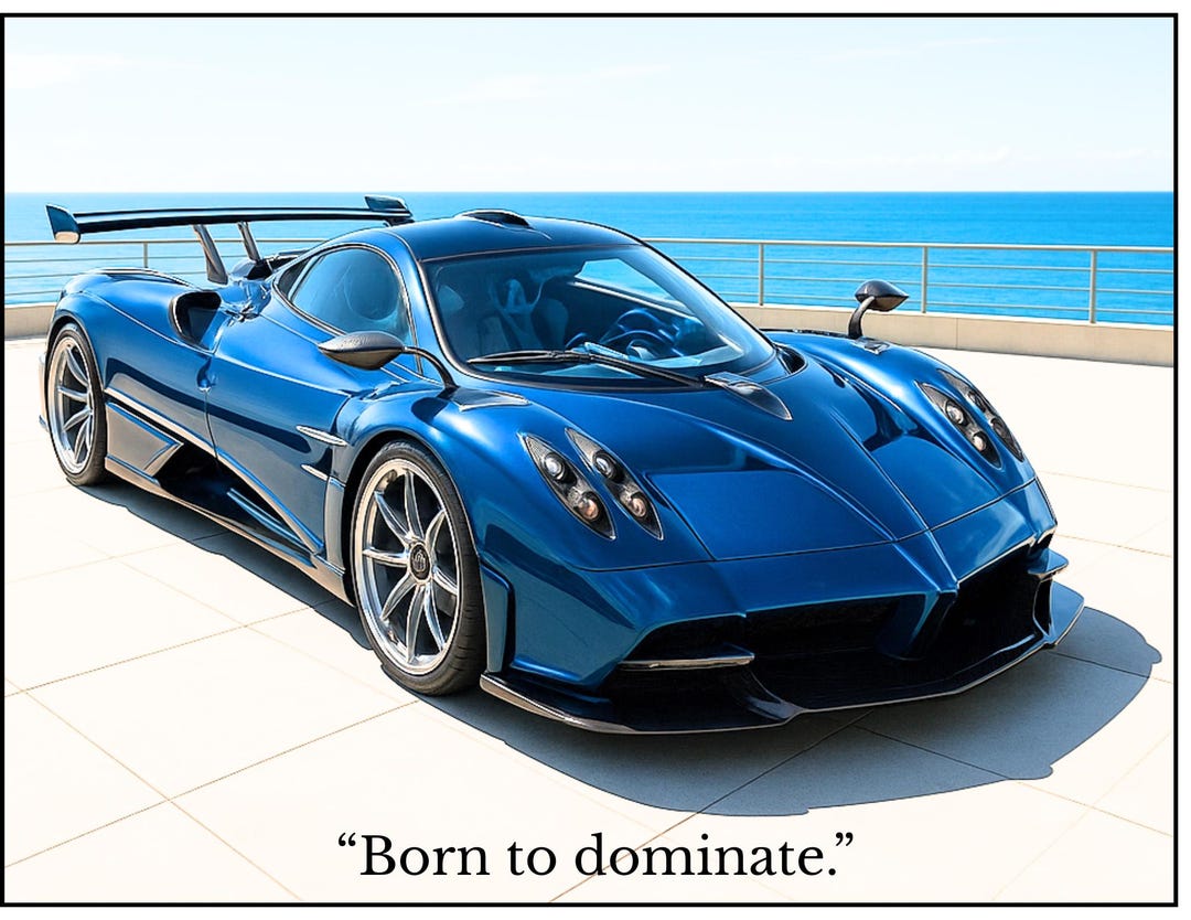 Pagani Supercar Poster – “born to Dominate” Motivational Wall Art ...