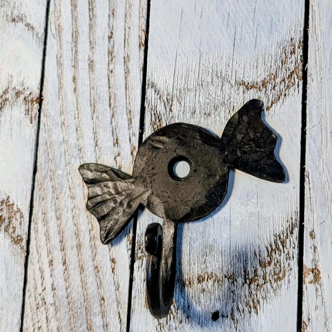 Hand-forged Candy Hook: Rustic Laser Cut Metal Wall Hanger - Etsy