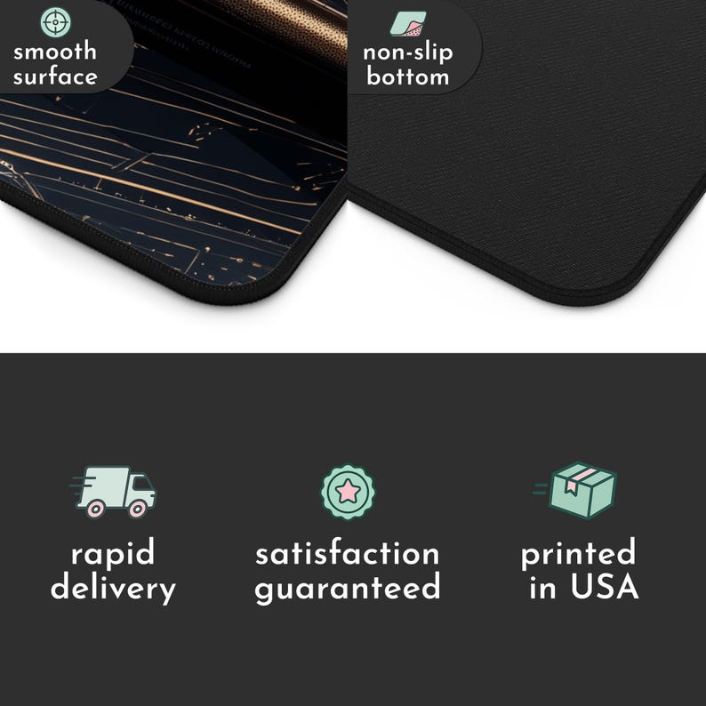 Futuristic Hypercar Dashboard Desk Mat, Black Gold Circuit Mousepad ...