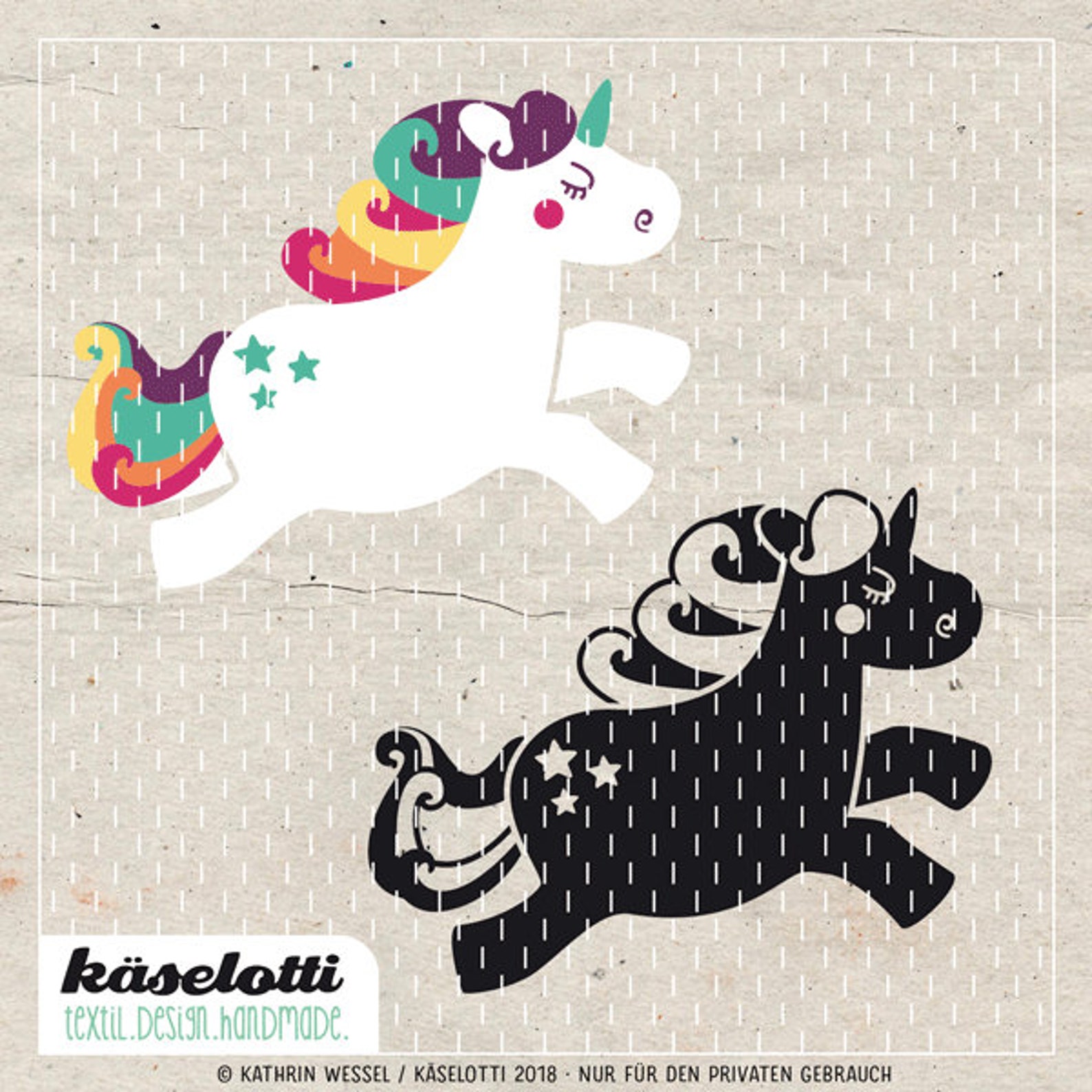 Plotterdatei springendes Einhorn, SVG, DXF, schneiden, Dateien für Cameo Silhouette, Brother ...