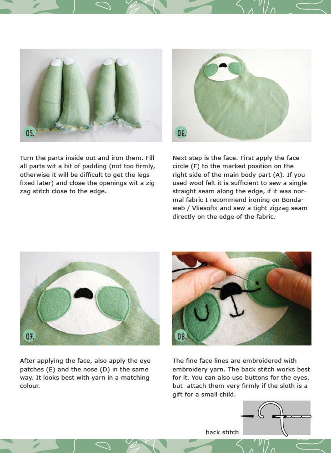 Sloth Plushie Toy Tutorial DIY Instructions Sewing | Etsy