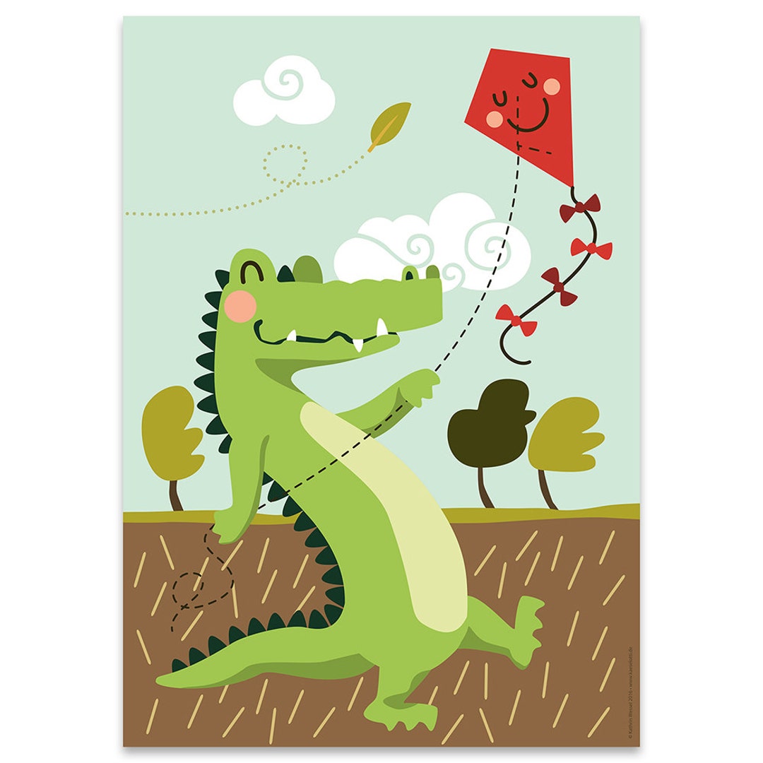 Crocodile, Art Print, 8,3" X 11,7", Poster, Wall Decoration, Children's ...