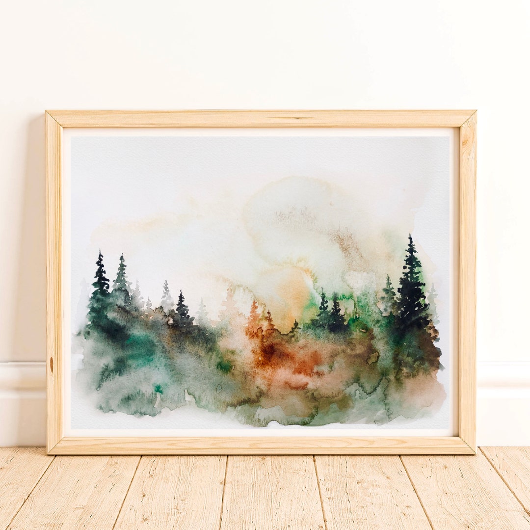 Earthy People Forest Love Watercolor Art Print - Etsy