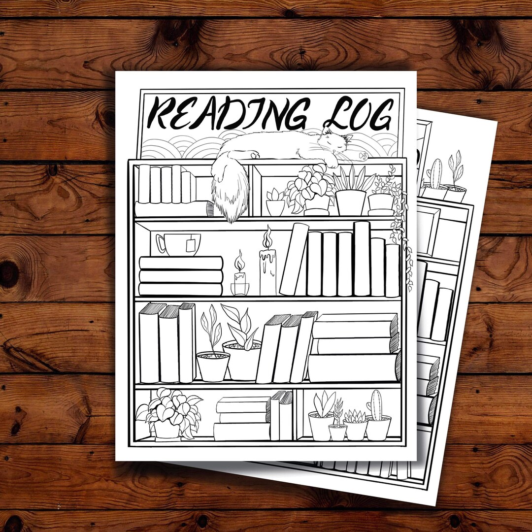 Reading Tracker for Book Lovers Journal Log Coloring Page - Etsy