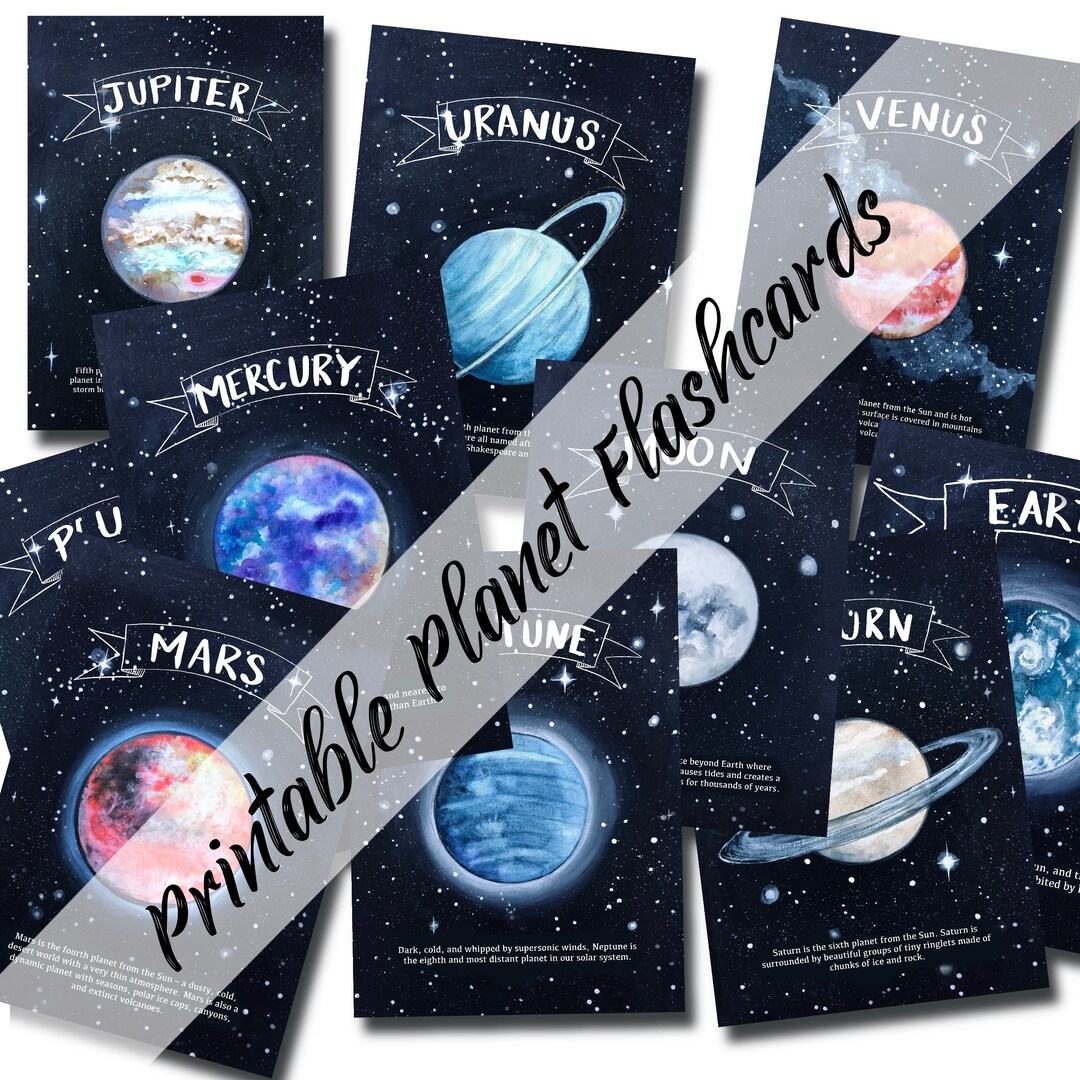 Printable Digital Planet Posters and Flashcards - Etsy