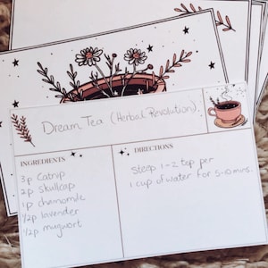 Herbal Tea Recipe Cards Printable - Etsy