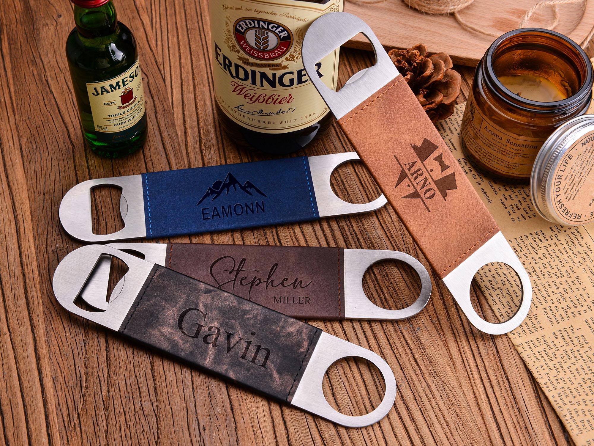 Personalized Leather Bottle Opener, Personalized Party Favors Gifts ...