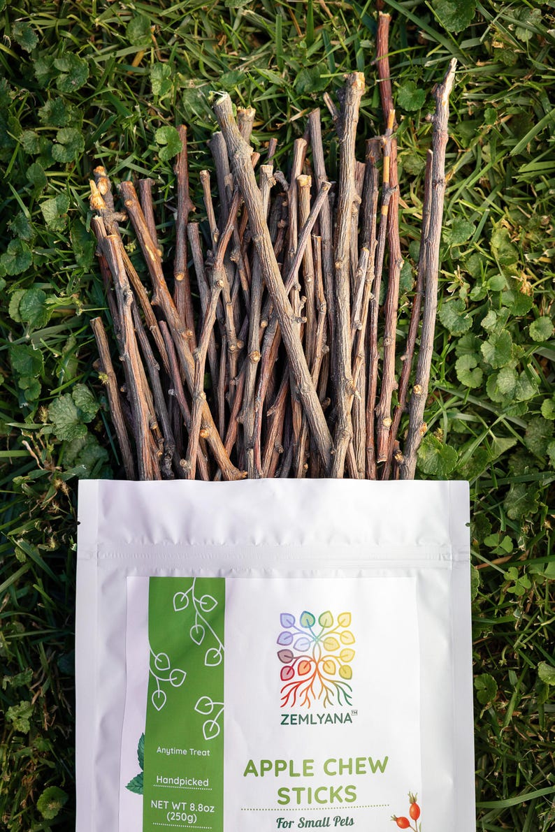 Apple Wood Chew Sticks for Rabbits, Guinea Pigs, Hamsters, Chinchillas ...
