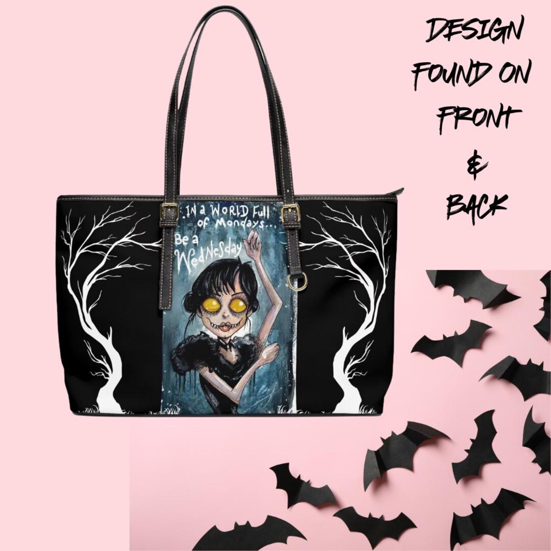Wednesday Adams Modern Leather Shoulder Bag - Gothic Vibes Handbag ...