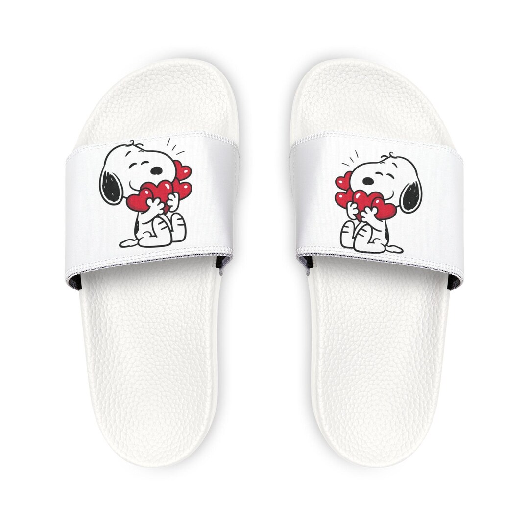 Snoopy Holding Hearts Slide Sandals | Men's Slides - Etsy