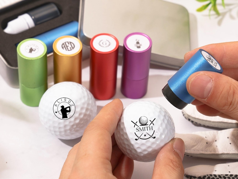 Personalized Golf Ball Stamp With Box, Golf Lover Marker Gifts ...