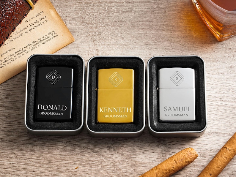 Personalized Engraved Metal Lighter: Custom Groomsman Gift - Etsy