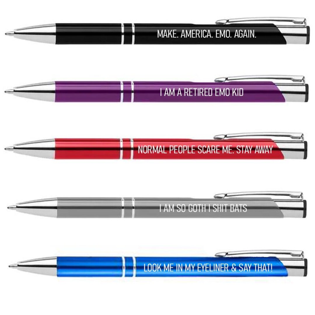 Emo Goth Pen Pack Funny Sayings - Etsy