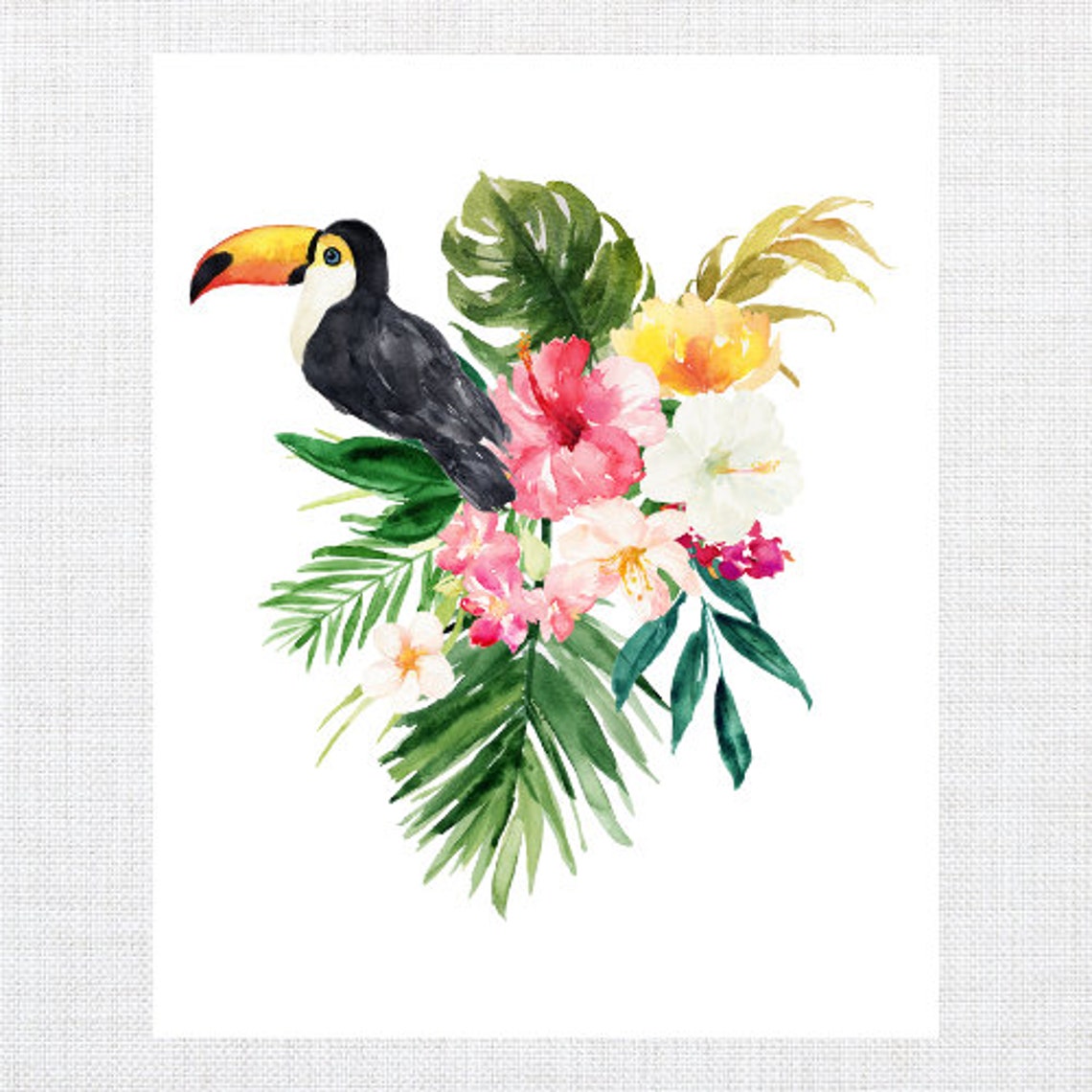 Tropical Hibiscus Prints Home Decor Set | Etsy