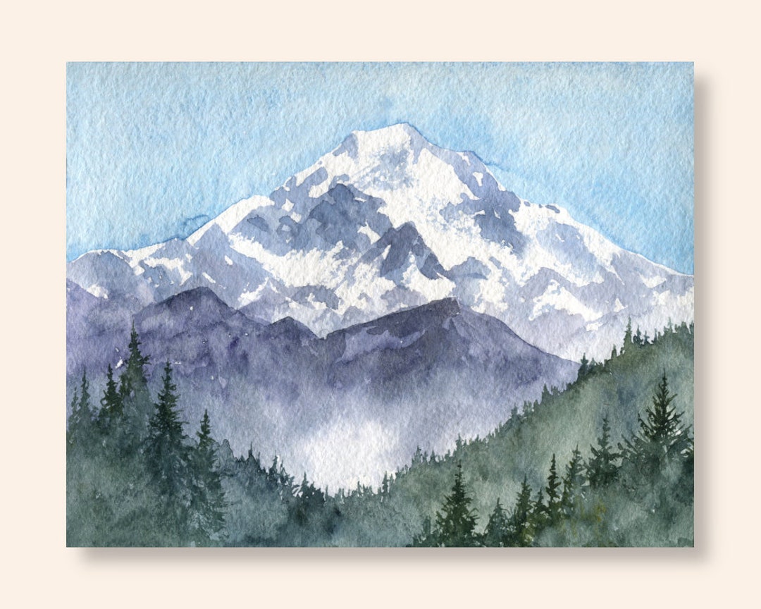 Snowy Mountain Note Cards/set of 10 Notes - Etsy