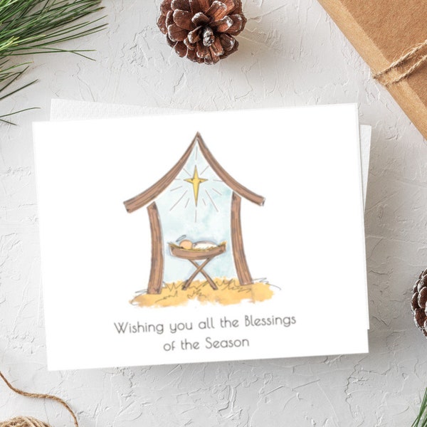 Baby Jesus Christmas Cards Set - Etsy