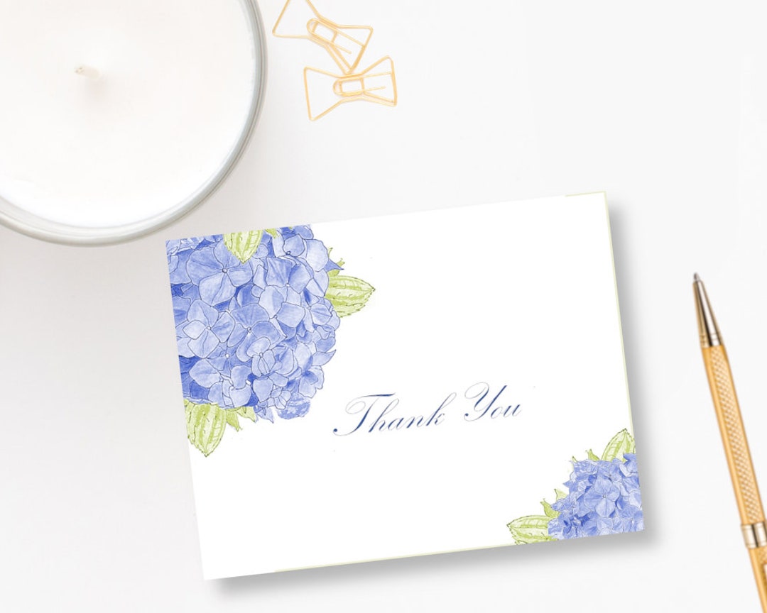 Blue Hydrangea Personalized Note Cards/set of 10 Notes - Etsy