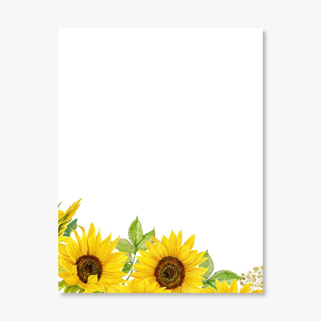 Vibrant Watercolor Sunflower Notepad | 50 Sheets - Etsy