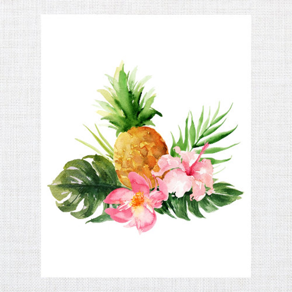 Tropical Hibiscus Prints Home Decor Set | Etsy